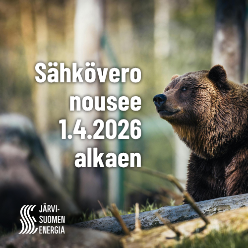 Sähkövero nousee Suomessa 1.4.2026 alkaen | Järvi-Suomen Energia